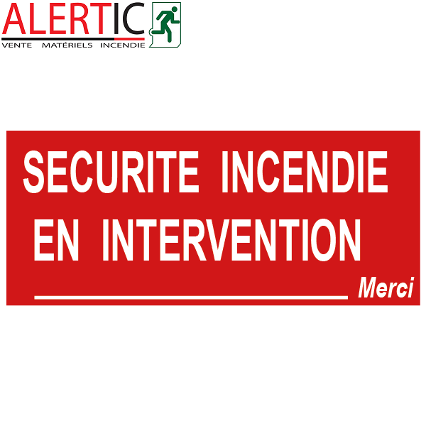 PICTOGRAMME SÉCURITÉ INCENDIE EN INTERVENTION - ALERTIC